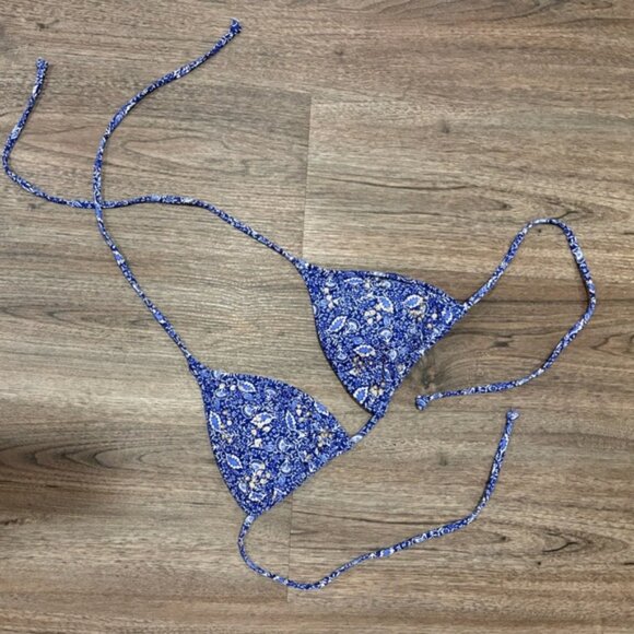 Old Navy | Swim | Old Navy Blue Floral Bikini With Bead Work Sm | Poshmark